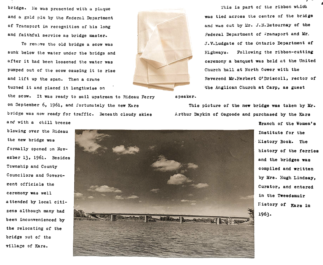 The Bridges and Ferries at Kars ~ A History - Rideau Township ...