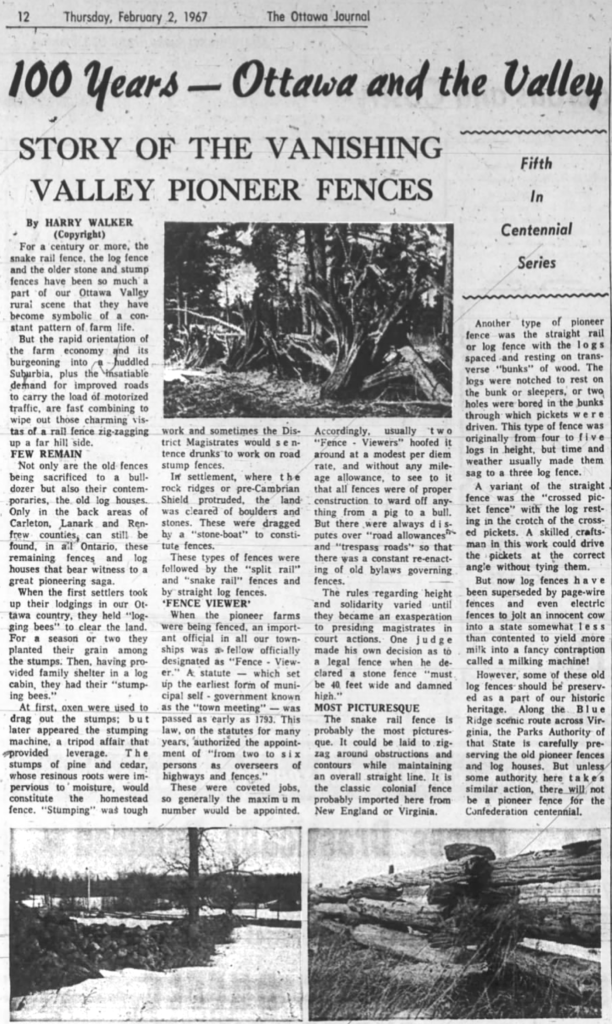 Pathmasters, Poundkeepers & Fence Viewers - Rideau Township Historical ...